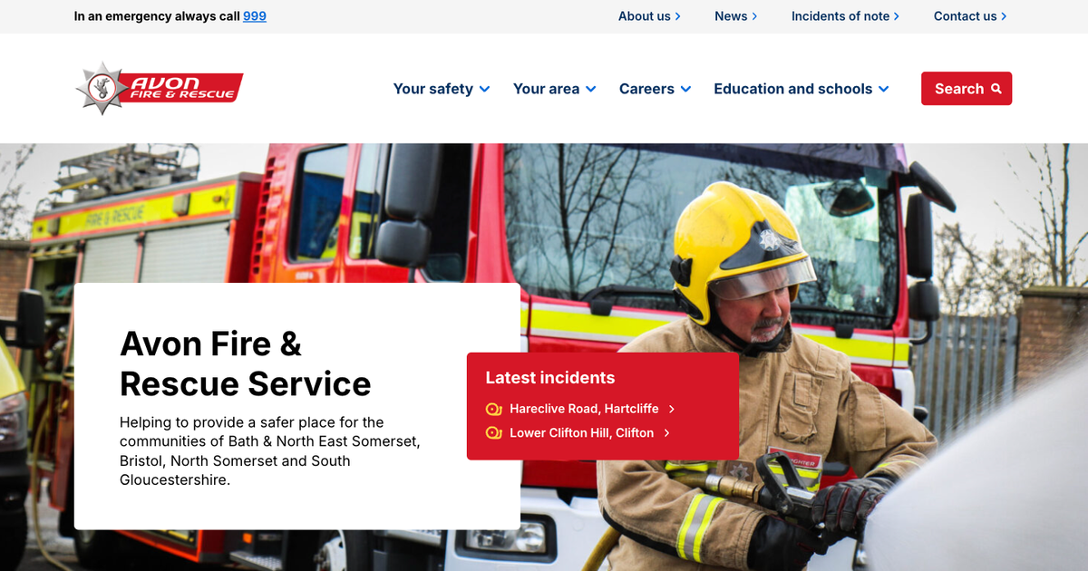 Avon Fire and Rescue Service - AAA11Y (Accessible Website Gallery)